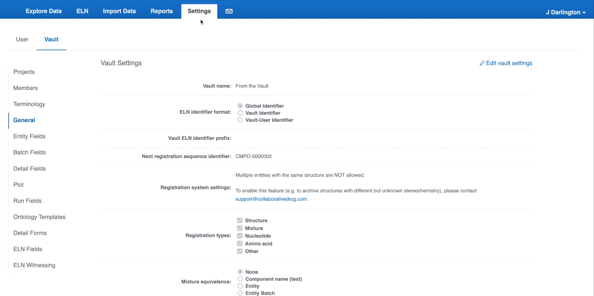 Chemical Registration System | CDD Vault